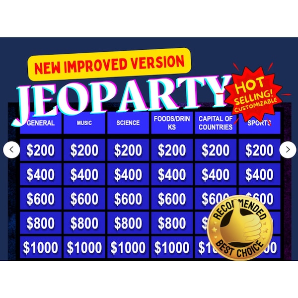 NEW IMPROVED Original Jeoparty Game! Digital Jeopardy With Sound ...