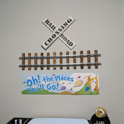 Train Decor Wall Border Art 4 Ft Straight Train Track Wall Decor for ...