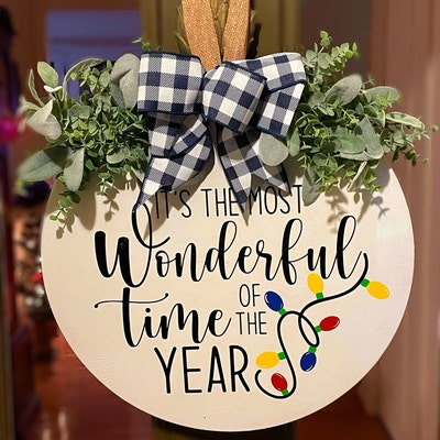Christmas Front Door Decor It's the Most Wonderful Time - Etsy Canada