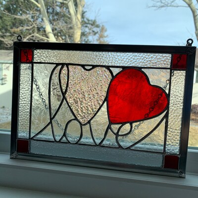 Two Hearts, One Love Stained Glass PDF Pattern - Etsy