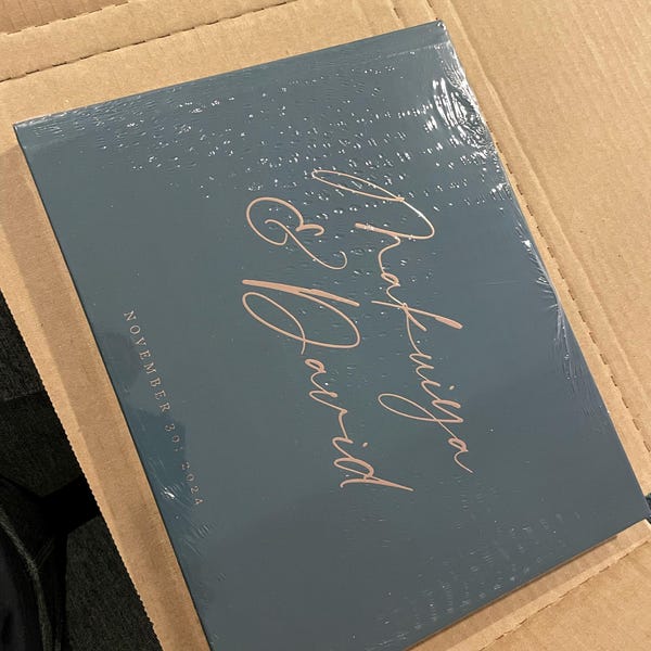 Elegant Minimal Wedding Guest Book, Minimalist Custom Wedding Hardcover ...