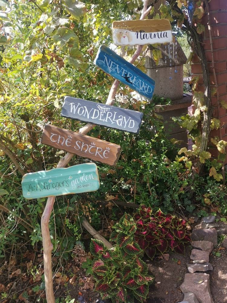 Fairytale Storybook signpost sign School reading corner Baby Nursery ...