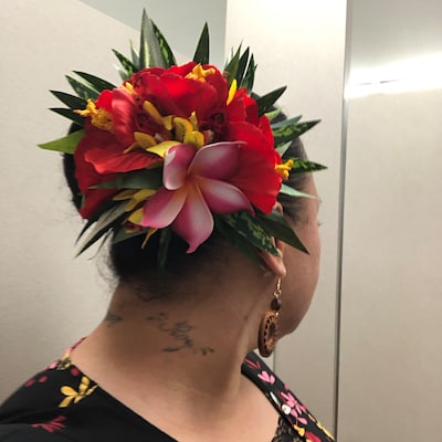 Polynesian Headdress Lei Po'o Premium Tahitian Flower Crown for Ahuroa ...