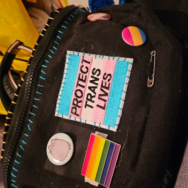 Protect Trans Lives Embroidered Patch • LGBTQ+ Pride Patch • Trans Flag ...
