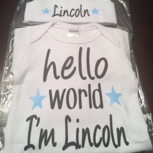 Hello World Newborn Boy Outfit, Baby Boy Coming Home Outfit, Twin Boy ...