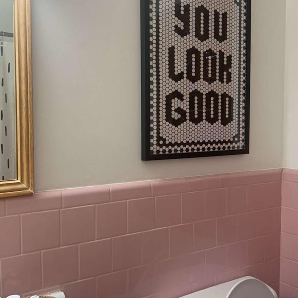 You Look Good Print, Hexagon Bistro Tile Letter Wall Art, Tile ...