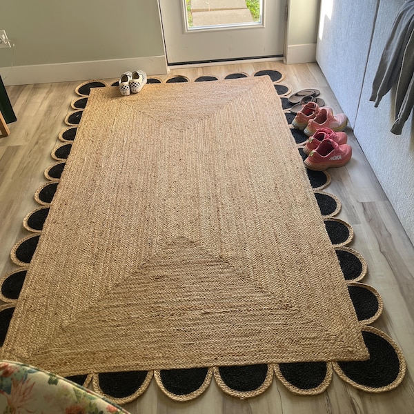 Indian Handmade Natural Round Jute Rug Bedside Round Rug Circle Rug New ...