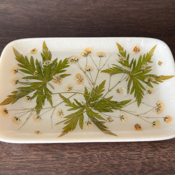 Resin Trinket Tray With Snowflakes, Custom Blue White Resin Rolling ...