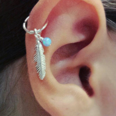 Tribal Feather Cartilage Earring Piercing, Feather Cartilage Piercing ...