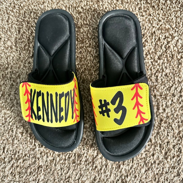 Personalized Custom FASTPITCH SOFTBALL Slides Flip Flops Sandals ...