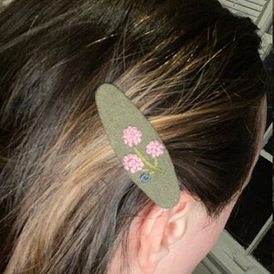 Embroidered Hair Clip Hand Embroidery Clip Hair Clip for Girl Hair Clip ...