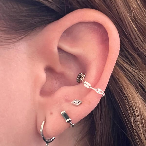 Star Conch Ear Piercing, Conch Piercing, Conch Hoop Earring, Gold ...