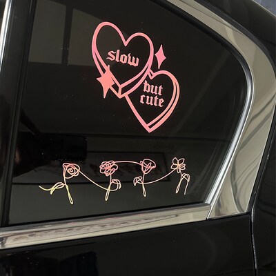 Rose Decal Rose Vinyl Car Decal Car Decal for Women Car - Etsy