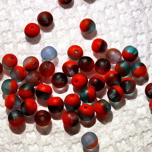 50pcs: Marbled Berry Opal 4x2mm Firepolished Rondelle, Faceted Donut ...