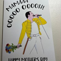 Funny Mothers Day Card Mama Ooooh Freddie Mercury Queen Mama Mothers ...