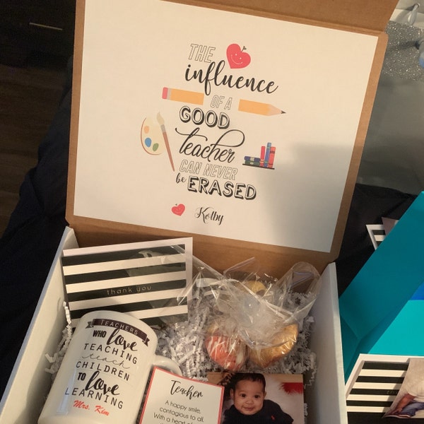 Teacher Gift Box - Personalized Teacher Gift - Teacher Gift Set With ...