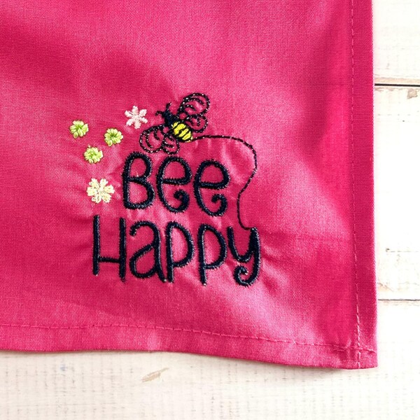 Bee Happy Embroidery Design, Machine Embroidery Design, 4 Sizes, Instant Download - Etsy