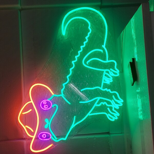 Cowboy Lizard Neon Sign, Cowboy Lizard Led Signs, Cowboy Lizard Led ...
