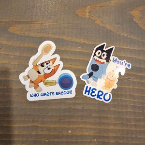 Holographic Bluey Bingo Chattermax Muffin Unicorse Stickers - Etsy