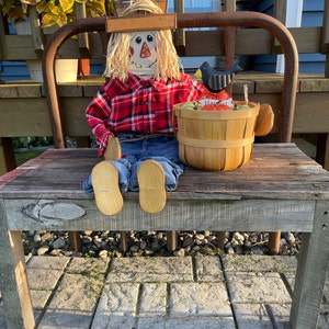 Sitting Scarecrow Wooden Scarecrow Porch Sitter Fall - Etsy