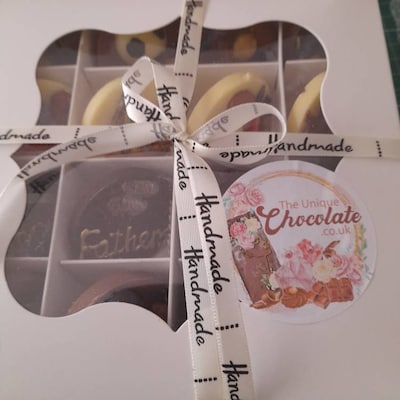 16 Personalised Rounds, Artisan Chocolate Mendiants Gift Box - Etsy UK