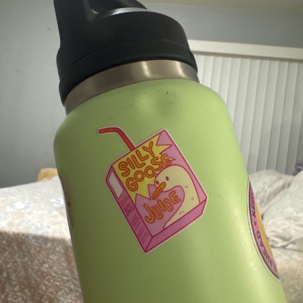 Silly Goose Juice Sticker, 100% Silly, Funny Juice Box Decal, Kawaii ...