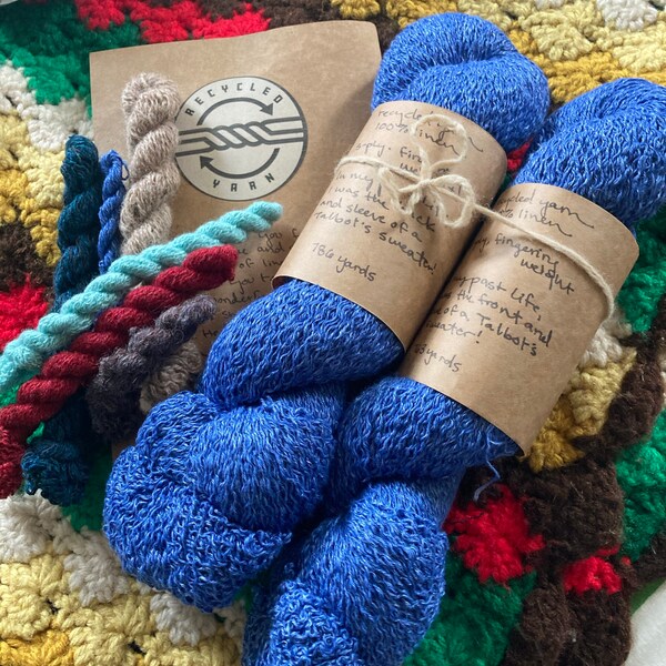 Fuchsia Pink Linen / Cotton Recycled Yarn - 1,766 Yards (chainette ...