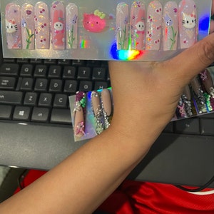 Cherry Colita 3D Cherry Tiger Print Aura Design Press Ons - Etsy