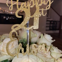 Happy 21st Cake Topper. 21st Cake Topper. Twenty One Cake - Etsy Canada