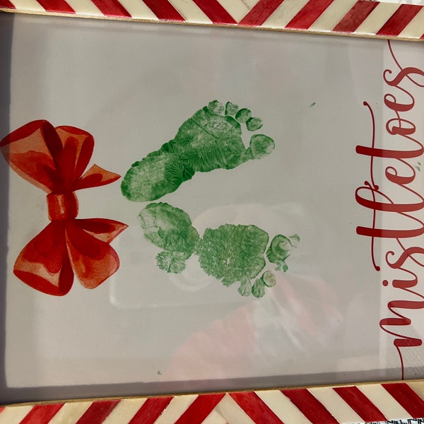 Mistletoes Mistle-toes Footprint Art Craft Printable Templet Christmas ...