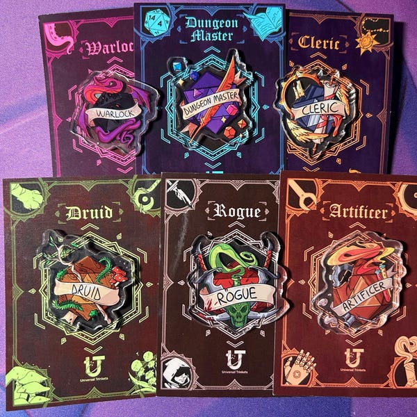 Dnd Class Pin - Acrylic | 14 Classes | Perfect Gift for Party Members ...