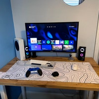 Techsource Mousepad Topo White XL, 2XL and 3XL With Stitched Edges, Nonslip Rubber Base Machine ...