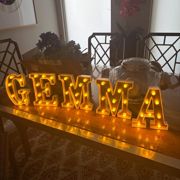 8in Gold 3D Marquee Lights | Light up Names | Wedding Lights Decor ...