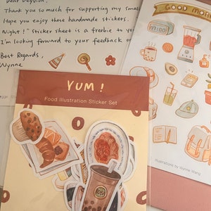 Yummy Food Stickers-watercolor Food Illustration - Etsy