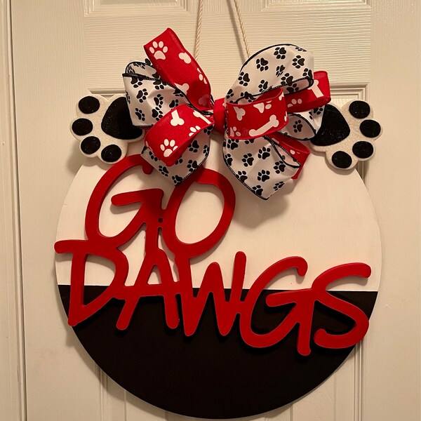 Go Dawgs Wooden Word Sign Georgia UGA Wreath - Etsy