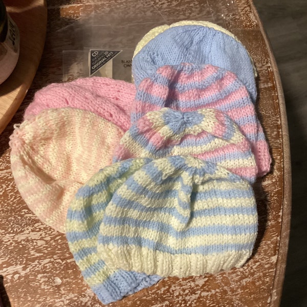 Premature Preemie Newborn Baby Hats 5 Designs ~ DK Knitting Pattern PDF ...