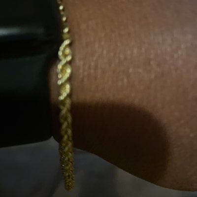 10K Gold Rope Chain Gold Rope Chain Bracelet 3mm, 3.6mm, 4mm, 4.5mm ...