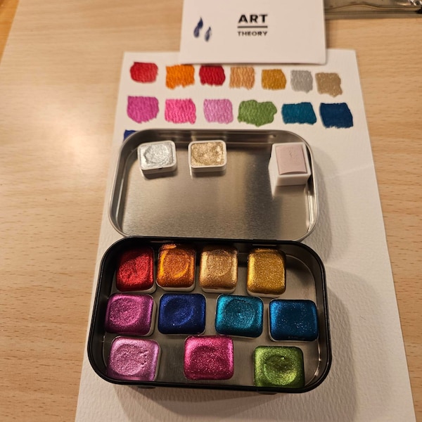 Shimmer Watercolor Set for Artist Dot Card Chrome Watercolor Trial Pack ...