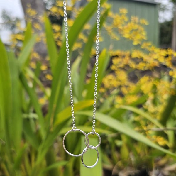 Sterling Silver Circle Necklace, Simple Silver Necklace, Handmade ...