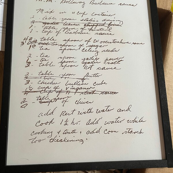 Framed Handwriting Sign, Copy of Actual Handwriting, Handwritten ...