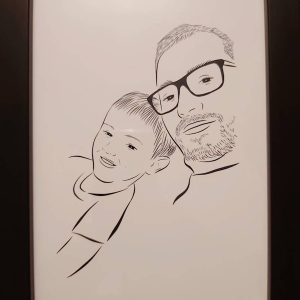 Custom Portrait From Photo for Daddy and Baby. Daddy Gift From Daughter ...