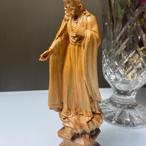 Wooden Jesus Christ Blessing's Statue, Religious Catholic Statue ...