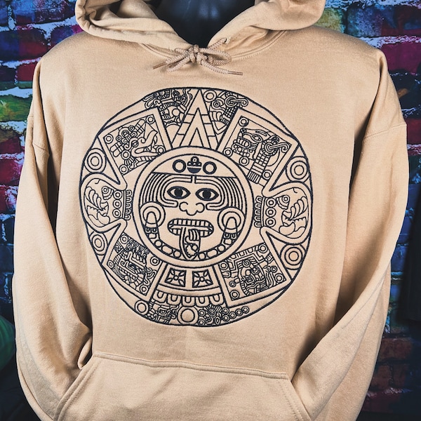 Aztec Mayan Calendar Machine Embroidery Design File, Jacket Patches ...
