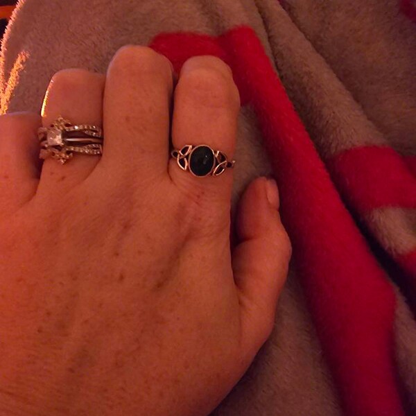 JADE TRINITY RING | Sterling Silver, Celtic Trinity Ring, Celtic Ring ...