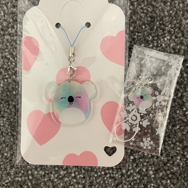 Cute Squishmallow Style Animal Friends Acrylic Keychain Keyring ...