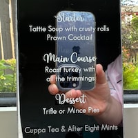 Engraved Mirror Menu, Luxury Wedding Décor, Silver, Gold, Rose Gold ...