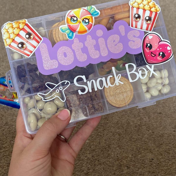 Large Personalised Snack Box | Travel Snack Box - Etsy UK