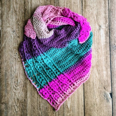 CROCHET PATTERN Hopscotch Triangle Scarf, US Term, Crochet Pattern ...