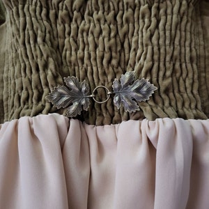 Bronze Leaf Cloak Clasp sylvan Dress Cinch Clip - Etsy