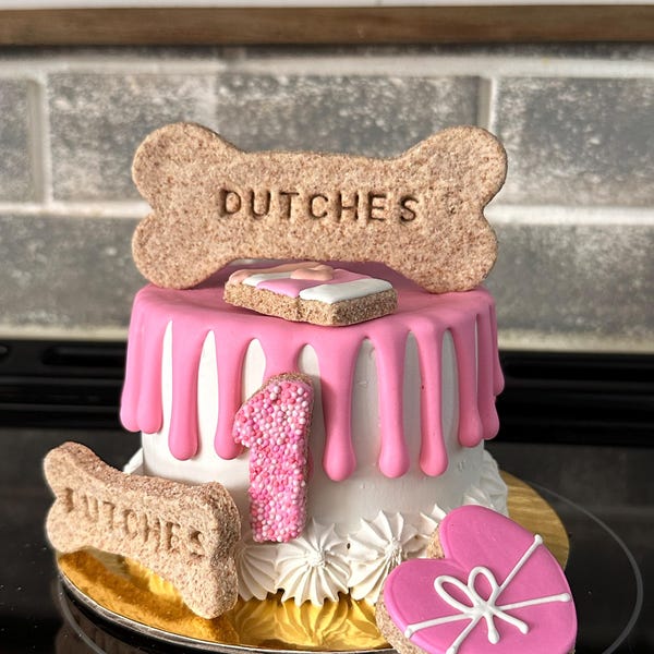 Strawberries Dog Cake | Dog Birthday Cake (wheat Free) - Etsy